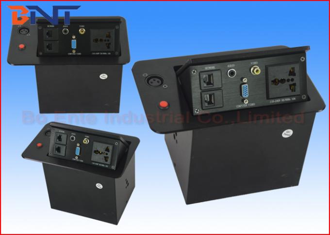 Pop Up Hidden Desktop Power Sockets For Conference Room Table AV Solutions