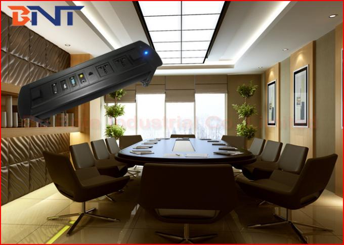 Motorized Conference Table Socket , Table Hidden Rotating Electrical Outlet