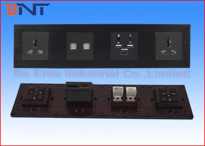 Intelligent Media Hub , Brushed Aluminum Alloy Mutimedia Wall Socket