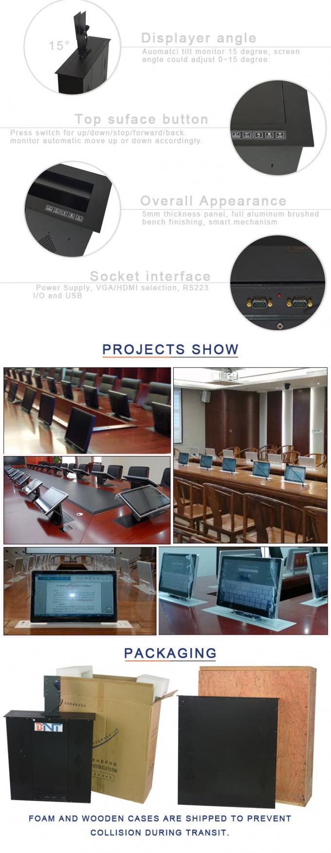 Desktop Computer Monitor Lift , Automatic Motorized LCD Lift Tilting ...