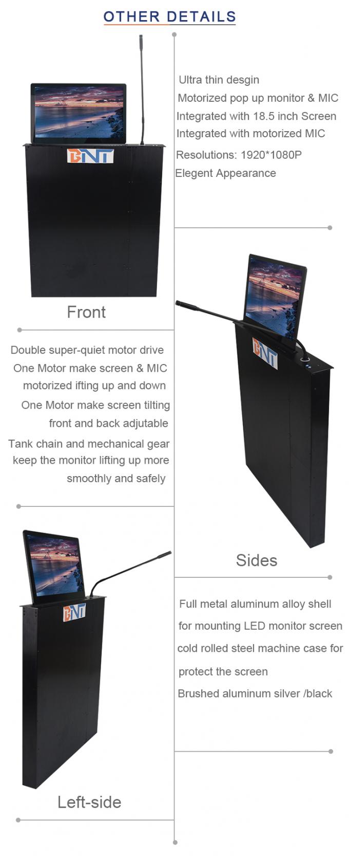 Meeting Table Motorized Computer Monitor Device 18.5 Inch Screen And ...