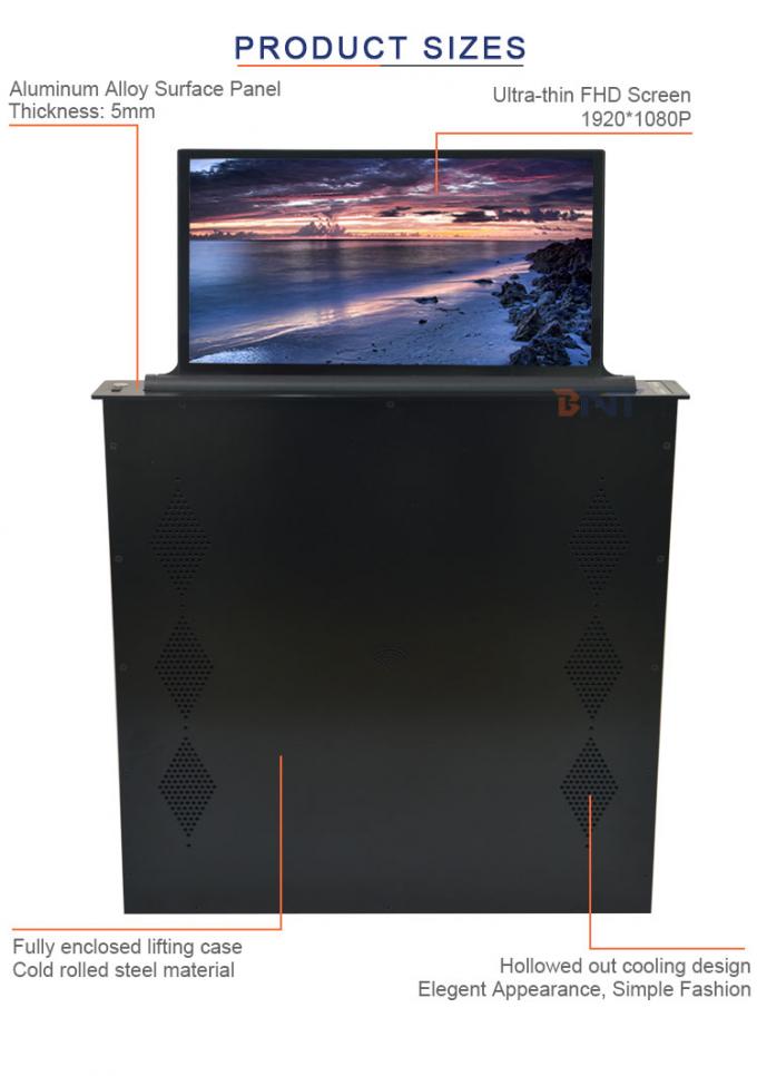 Multifunctional Ultra Thin Motorized Monitor Lift With 15.6 Inch FHD Screen