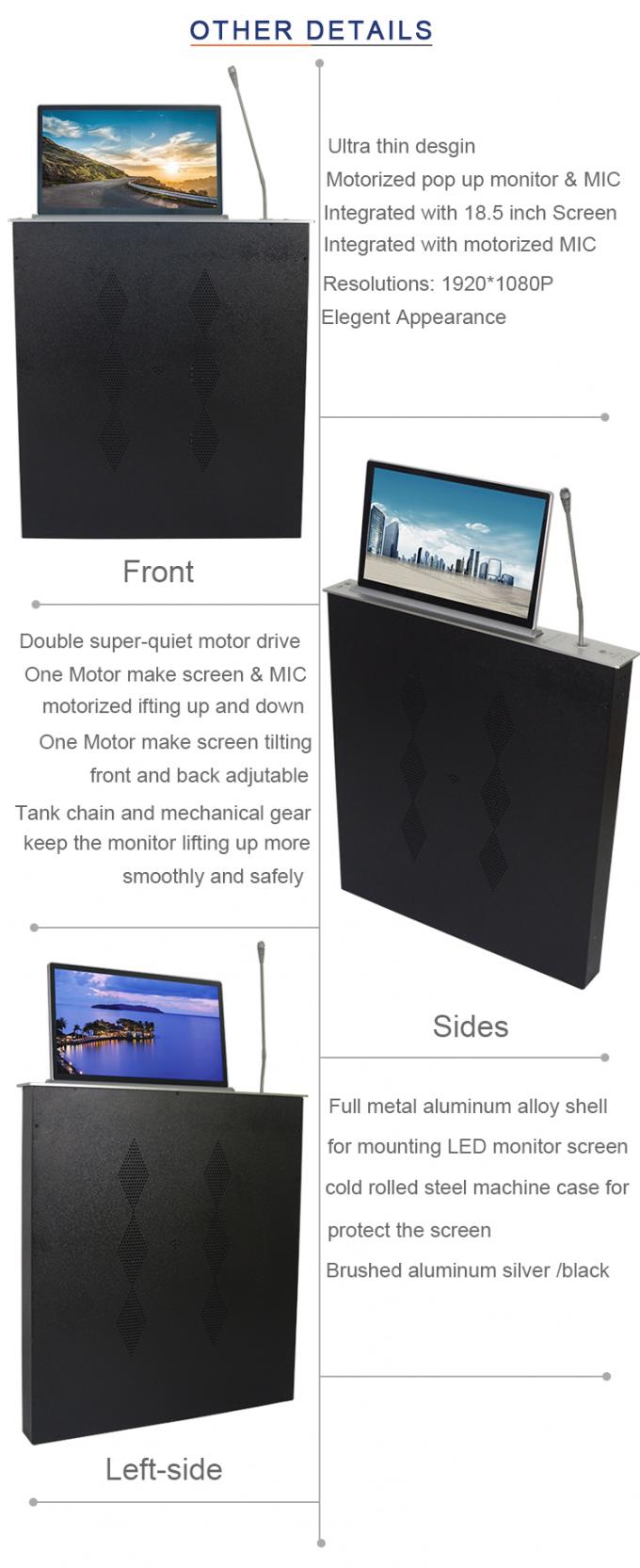 Desk Pop Up Motorized Monitor Lift Hidden Design For High - Tier Office ...