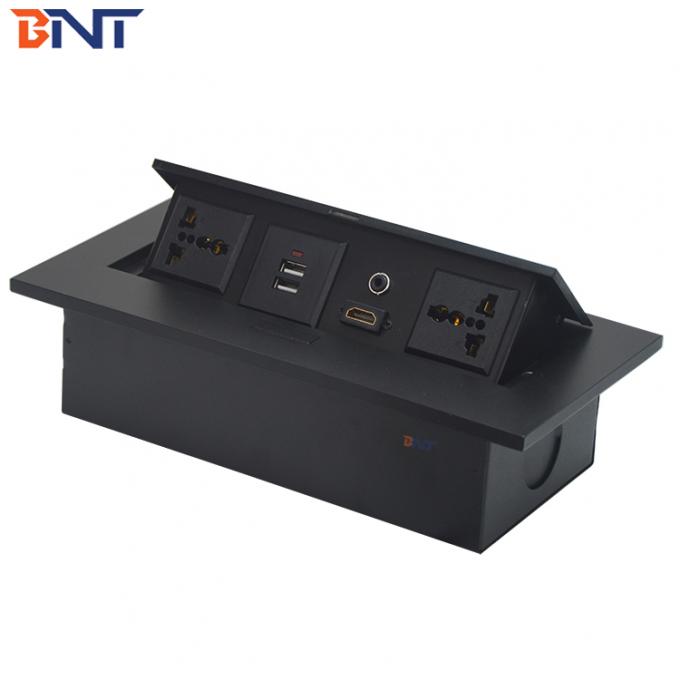 pop up box cable cubby for conference table