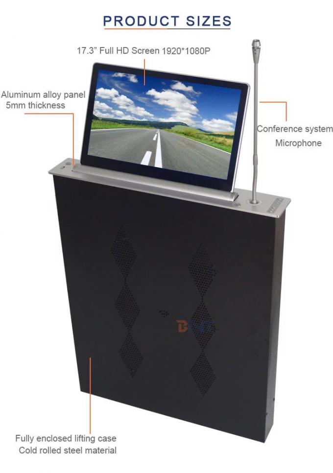 Conference Room Meeting Microphone Slim LCD Monitor Screen Motorized ...