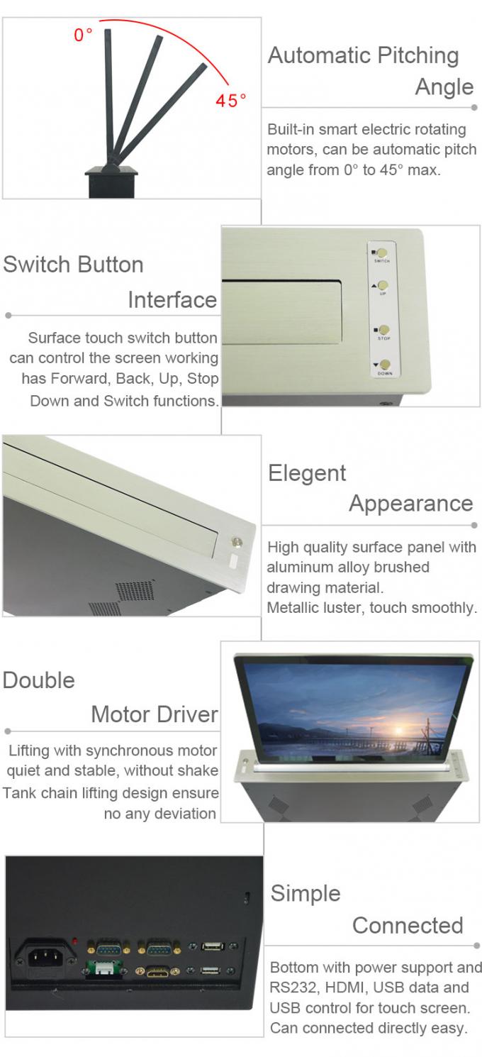 Motorized Computer Monitor Lift , Audio Conference System Pop Up Mechanisms