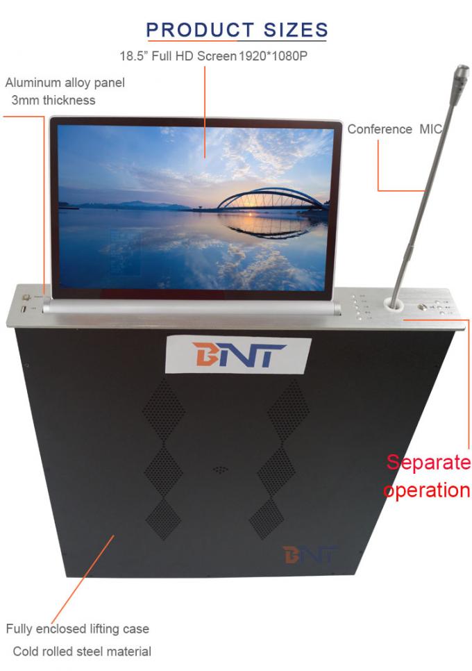 Desk Pop Up Motorized Monitor Lift Hidden Design For High - Tier Office ...