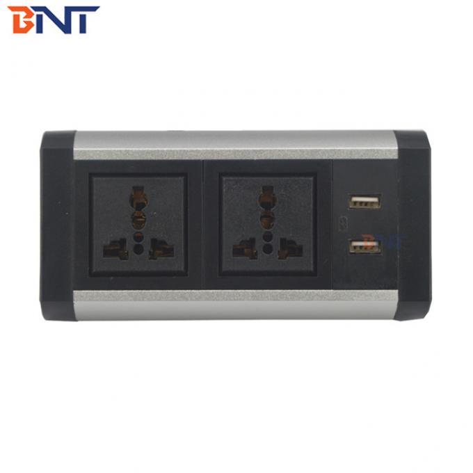 Mounted On Table Edge Round Design 250V Desktop Power Outlet