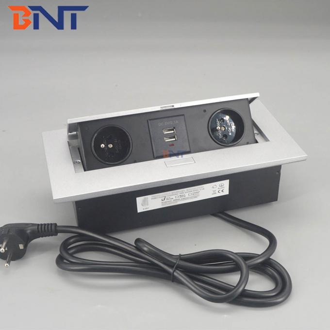 Zinc Alloy Hidden Office Room Table Pop Up Socket Outlet