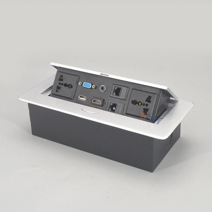 Pop Up Table Mount Hidden Desktop Power Socket Zinc Alloy