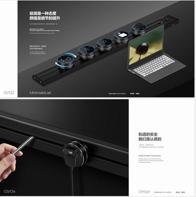 250v Office Desk Power Rail Track System Electric Socket Outlet