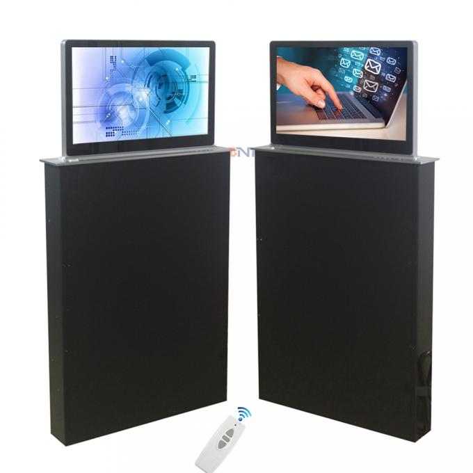 Aluminum Ultra Hidden Desk Monitor Lift 18.5 Inch / 23.5 Inch Motorized ...