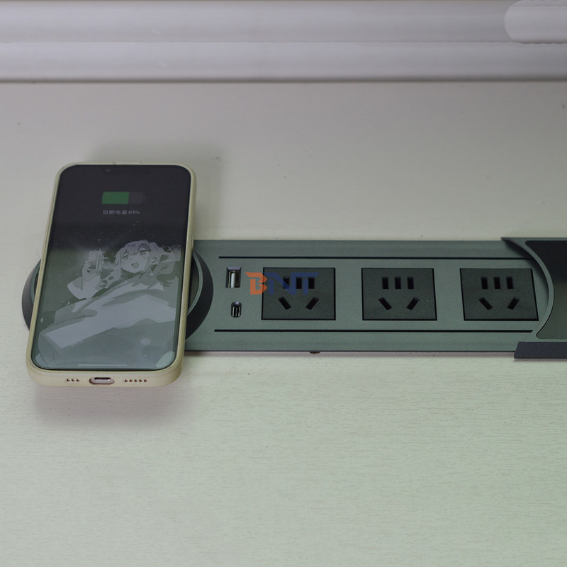 Customized logo cover-sliding desktop power socket PC Material ...