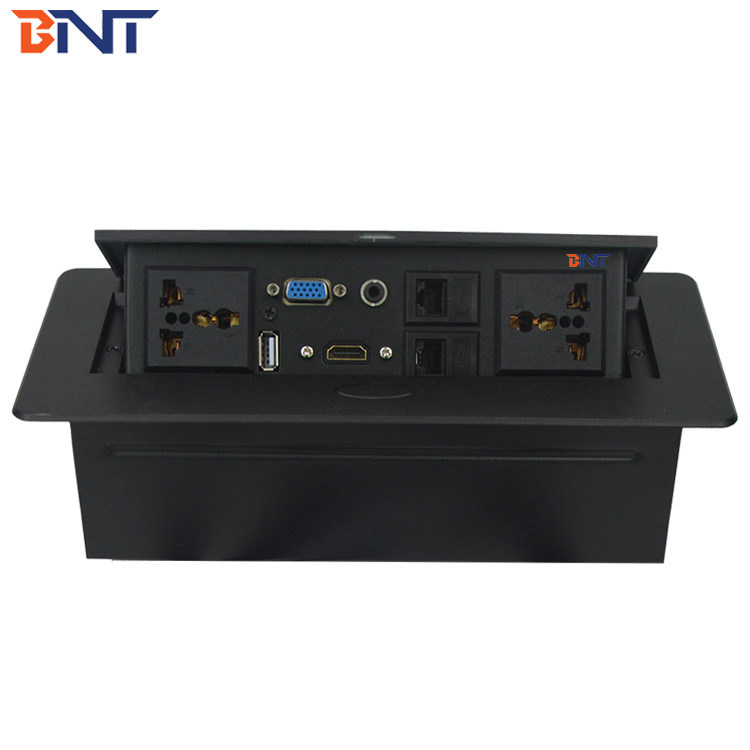 Smart Office Pop Up Socket , Oval Corner Desktop Multimedia Connector
