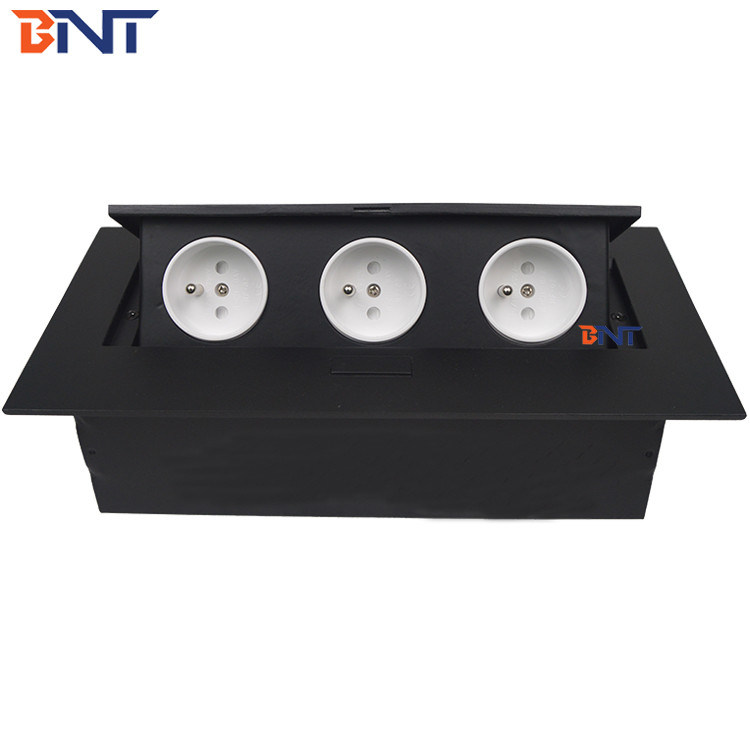 Multifunctional Tabletop Pop Up Socket , Square Corner Flip Up Power Outlet
