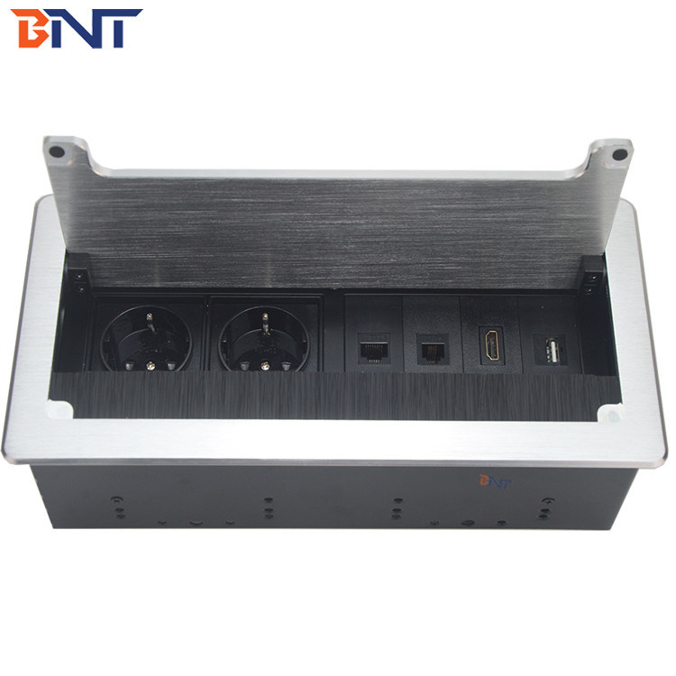 used in office room table flip up hidden socket with double EU power BF805