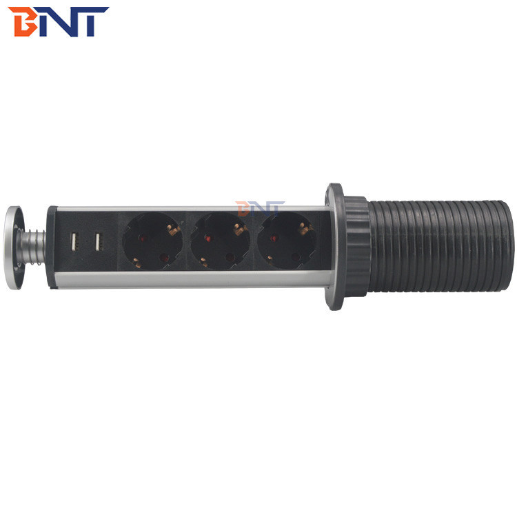 Tensile Type Kitchen Worktop Hidden Power Socket With Aluminium Alloy Shell