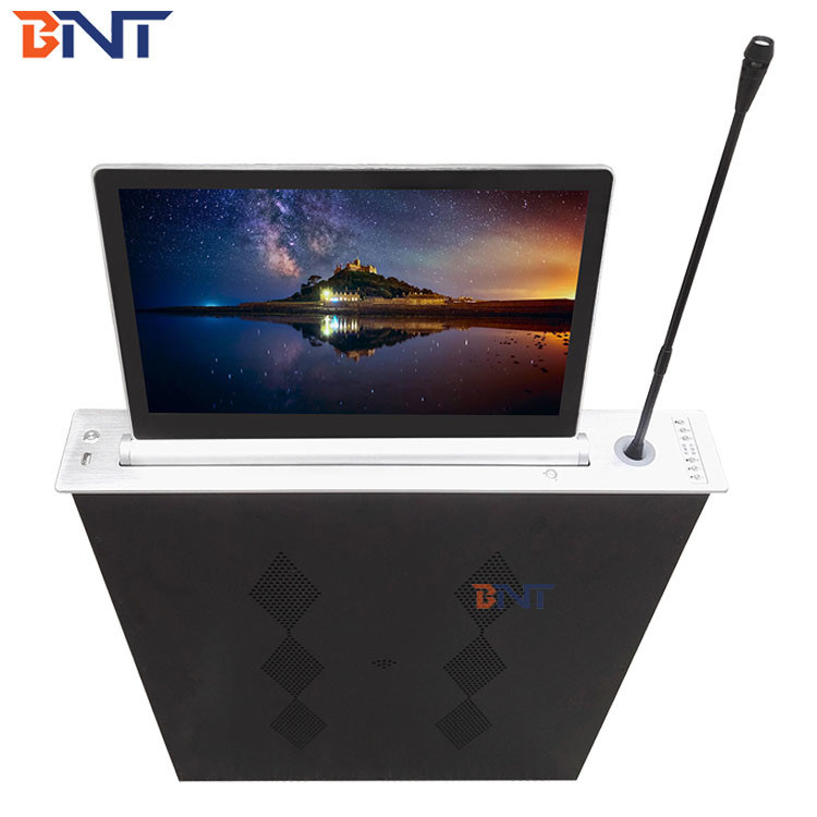 17.3 Inch Computer Screen Lift , Ultra Thin Table Monitor Motorised Lifter
