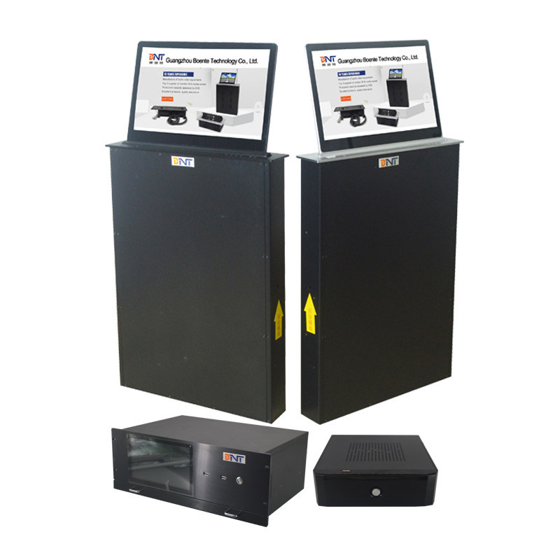 17.3" Screen Conference Table Motorized Monitor Lift With Anti Pinching ...