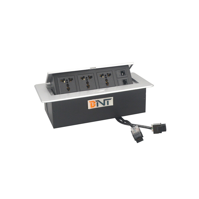 hidden desk pop up desk outlet Square Corner Desktop Pop Up Power ...