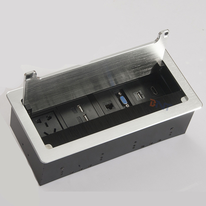 Boente power socket desk mounted brush flip up power data socket with ...