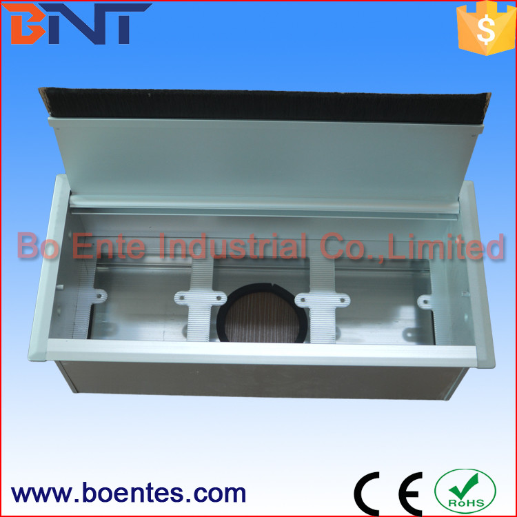 Flip Up Tabletop Interconnect Box Silver Color For Office / Multimedia ...