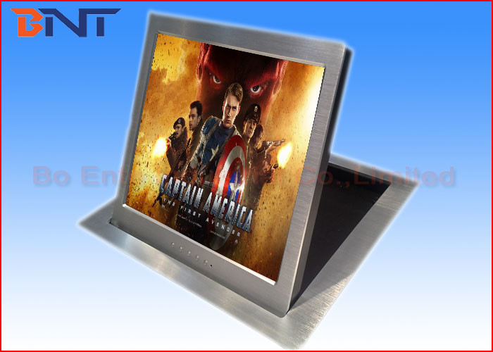 Motorized Computer Monitor Lift Brushed Aluminum With Vertical Flip Up ...