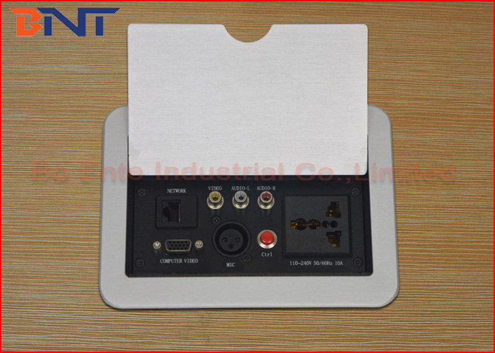 Desktop Manual Flip Up Conference Table Power Hub 220V Universal Standard