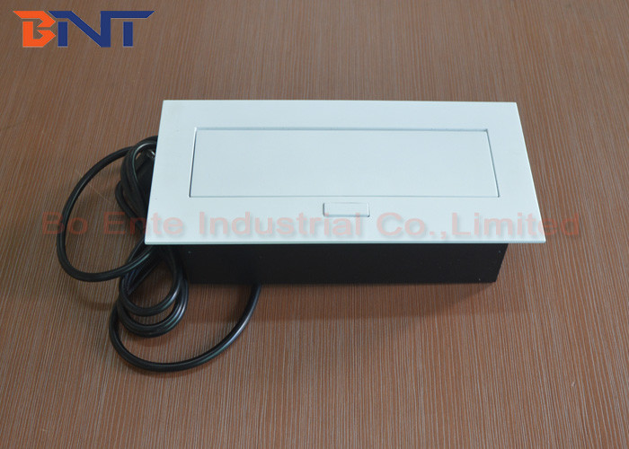 White Color 3* French Plug Desk Mounted Power Sockets For High - Class ...