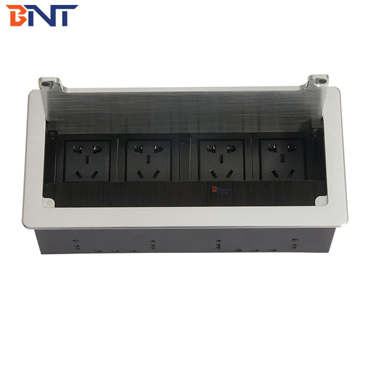 gold table flip up outlet with four universal power interface BF802