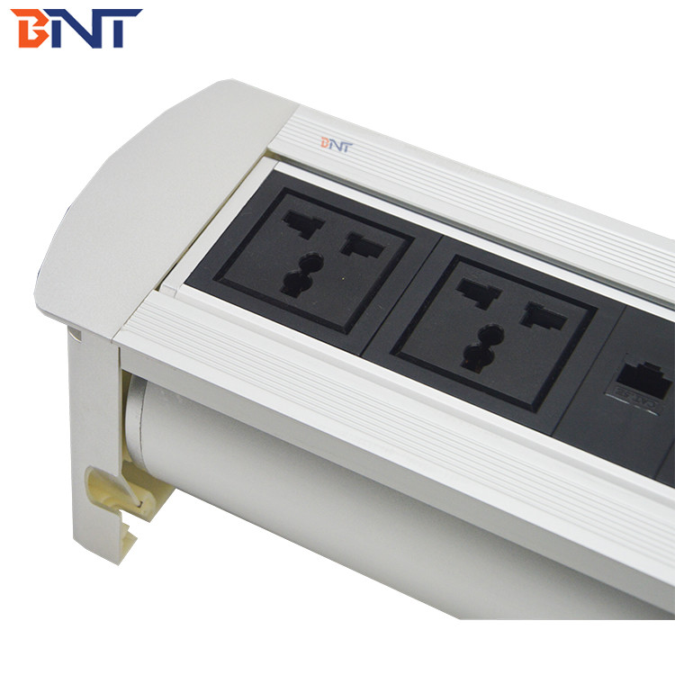 Lecture Room 180 Degree Overturn Angle Tabletop Flip Up Outlet Connector