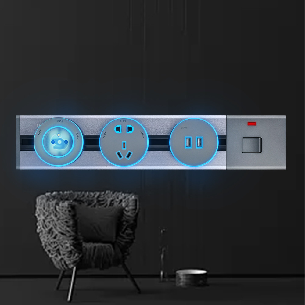 Wholesale Smart Office Desk Power Track Embedded System Electric Socket ...